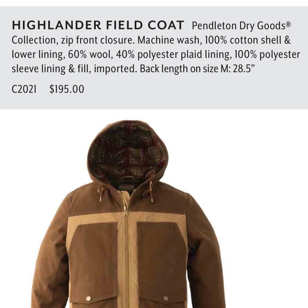 Men’s Pendleton Water Resistant Field Jacket. Size Me… - Gem
